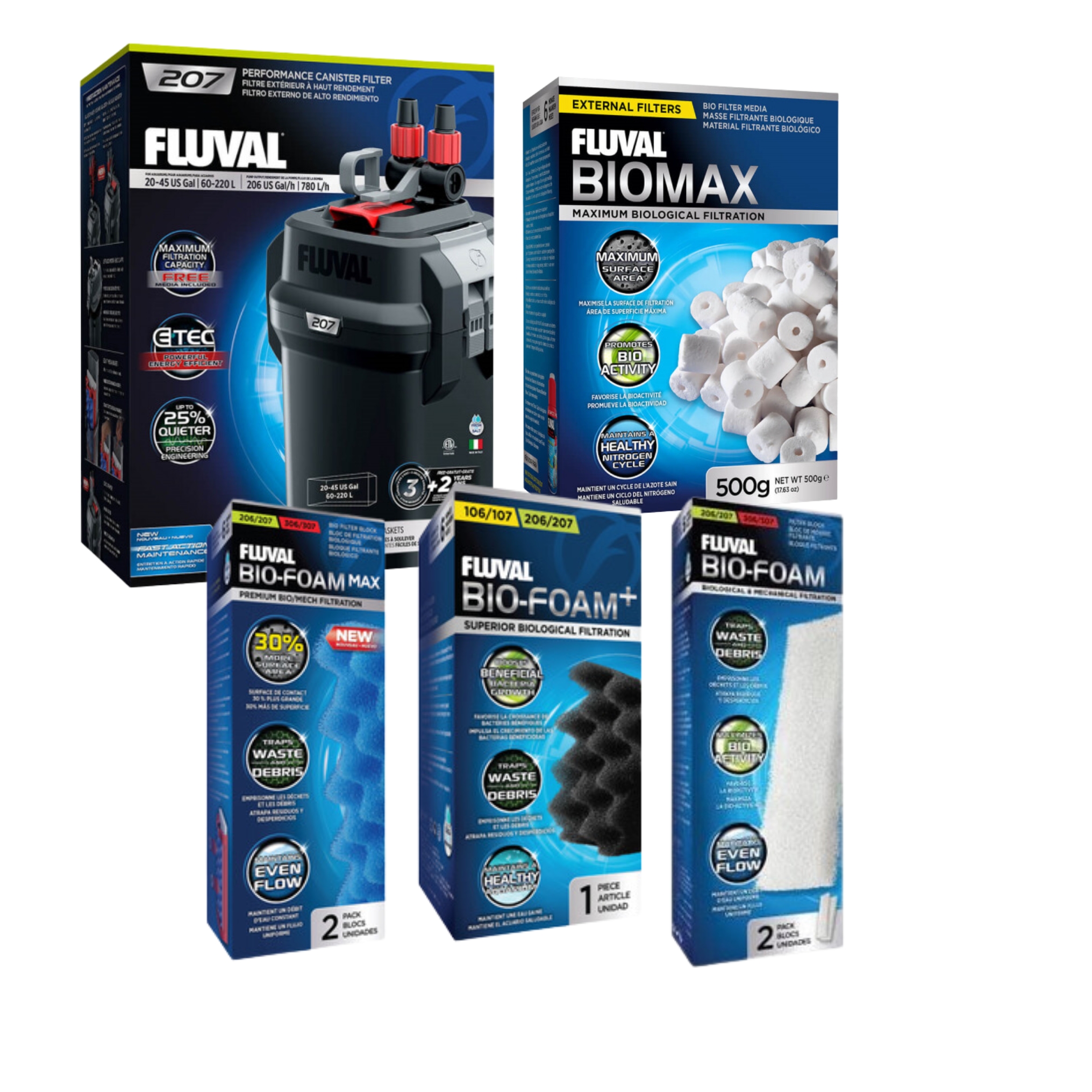 Fluval 207 Ultimate Canister Filter Package 5pk - Bespoke Aquariums