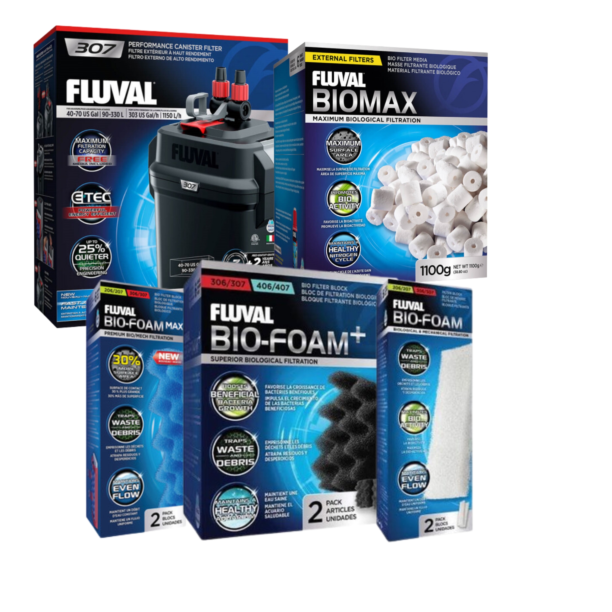Fluval 307 Ultimate Canister Filter Package 5pk - Bespoke Aquariums